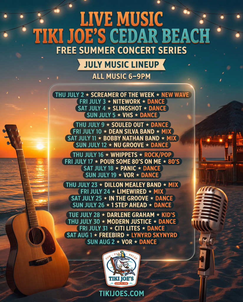 Tiki Joes Cedar Beach Music Schedule – Tiki Joe's